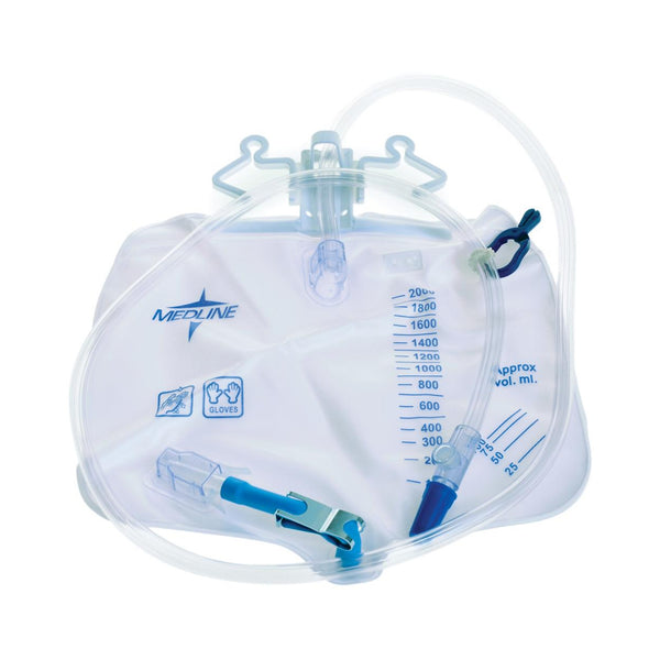 Urinary Drain Bag - Medline Anti-Reflux Valve Sterile 2000 mL Vinyl Me ...